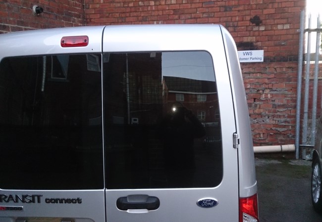Ford Transit Connect o/s bonded rear door window in privacy film